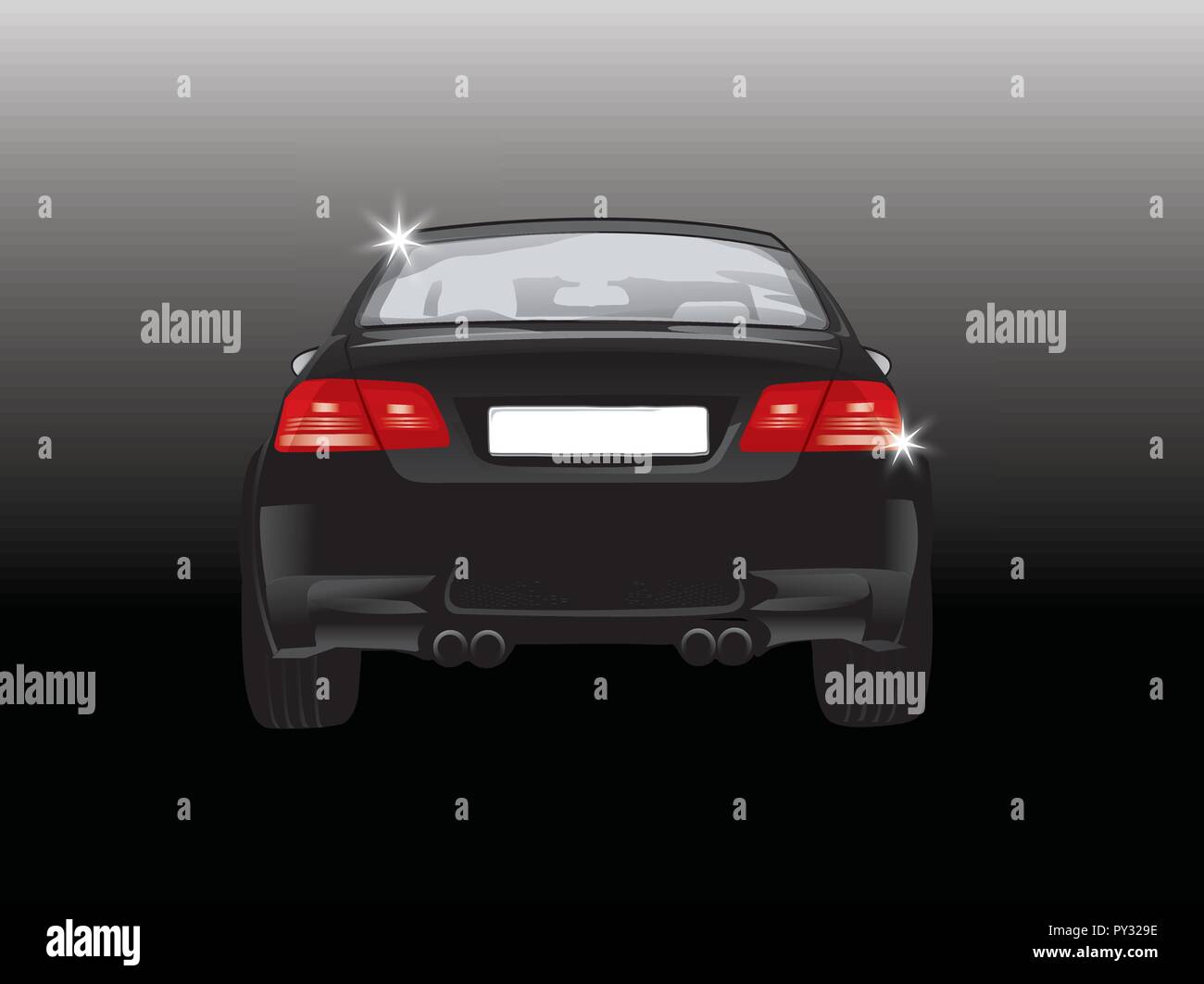 Car driving rear view Stock Vector Images - Alamy