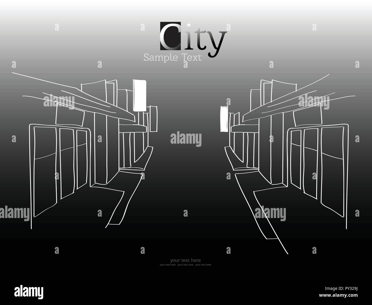 vector lines town, city art Stock Vector Image & Art - Alamy