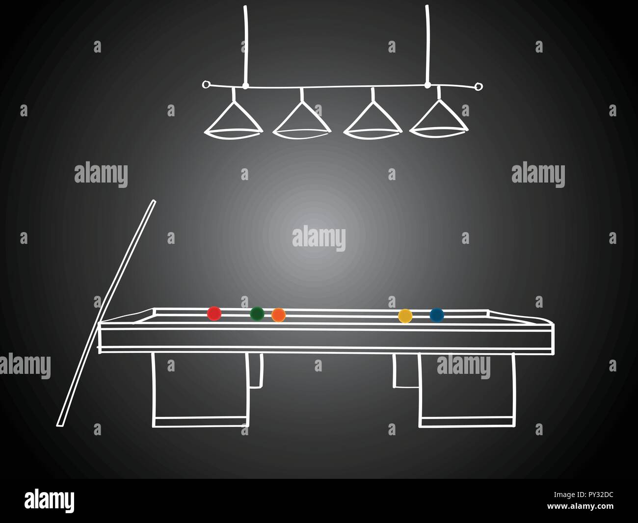 White line case billiard cue Stock Vector Images - Alamy