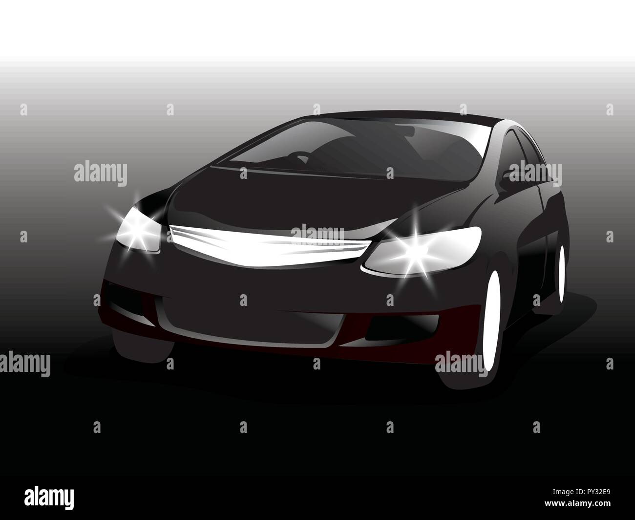 Headlights front lights in Stock Vector Images - Alamy