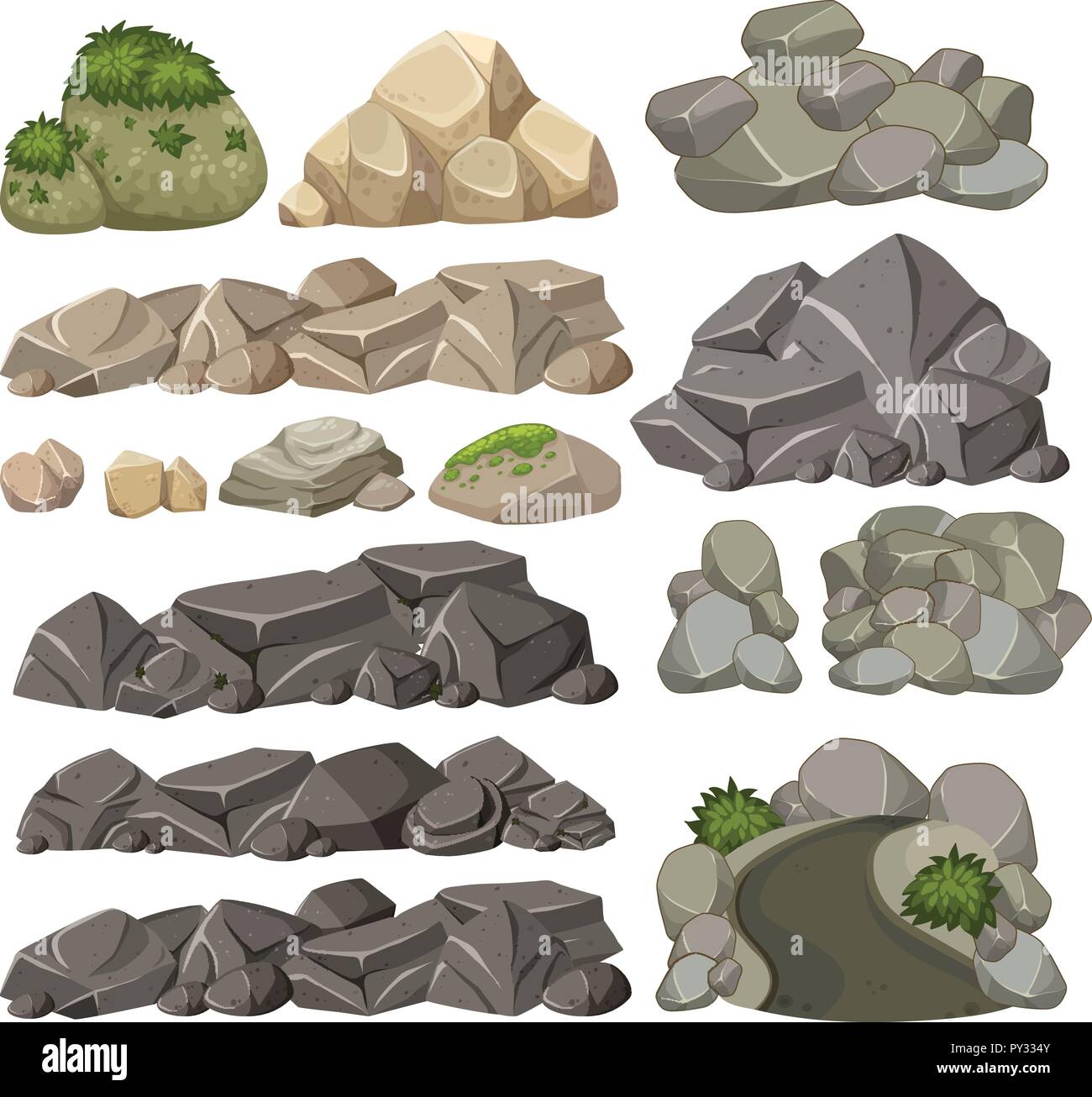 Set of different rocks illustration Stock Vector Image & Art - Alamy