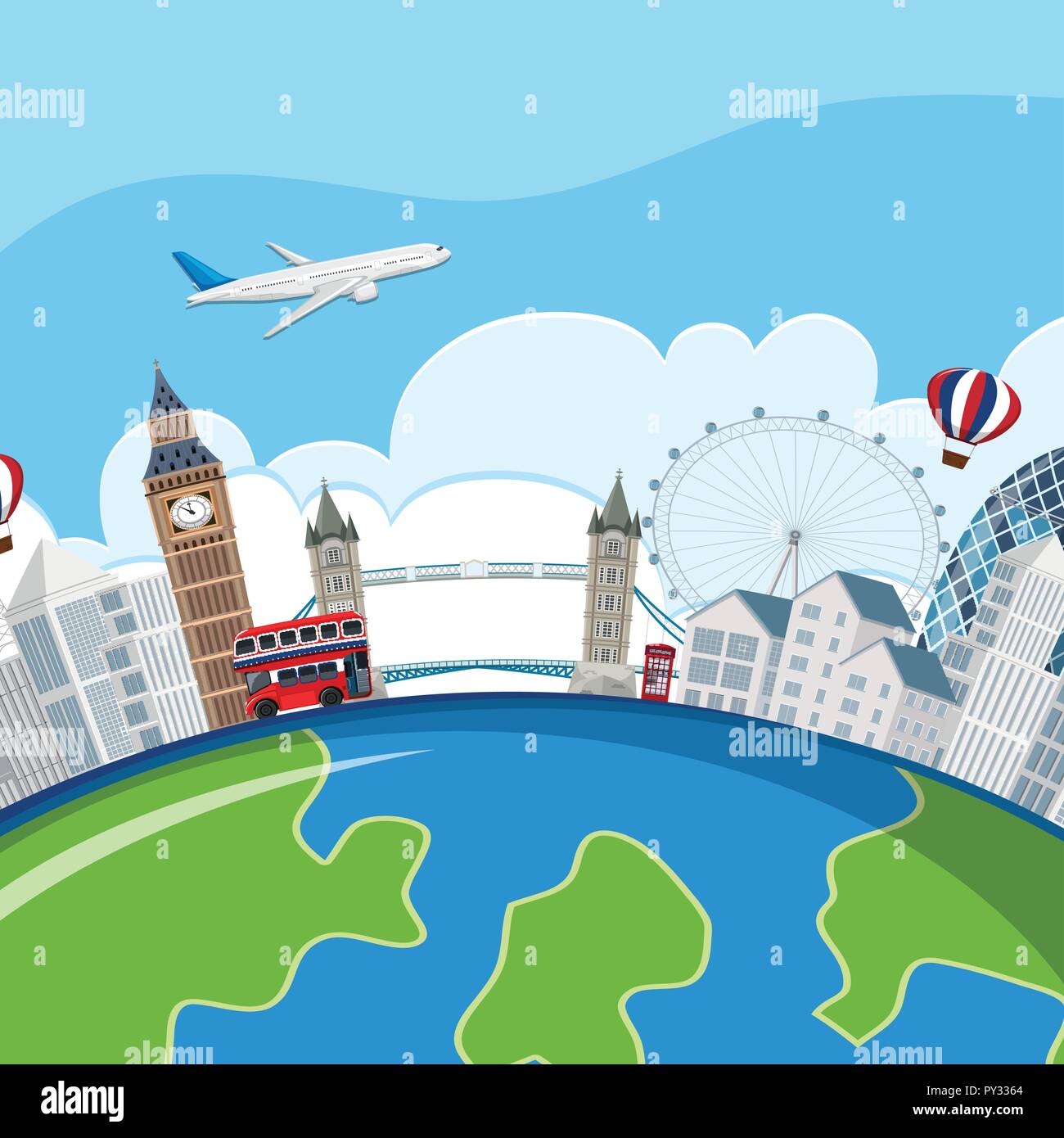 london landmarks planet concept illustration Stock Vector Image & Art ...