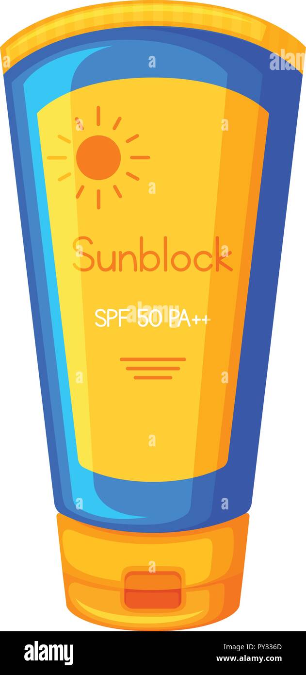 Sun Protection Cream on White Background illustration Stock Vector ...