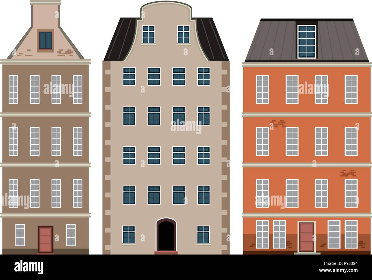 A Set of Dutch Building illustration Stock Vector Image & Art - Alamy