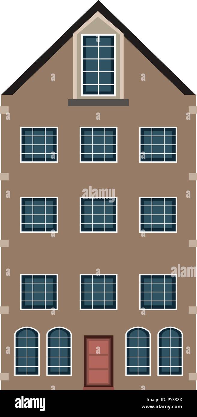 Tall brown building with windows illustration Stock Vector Image & Art ...