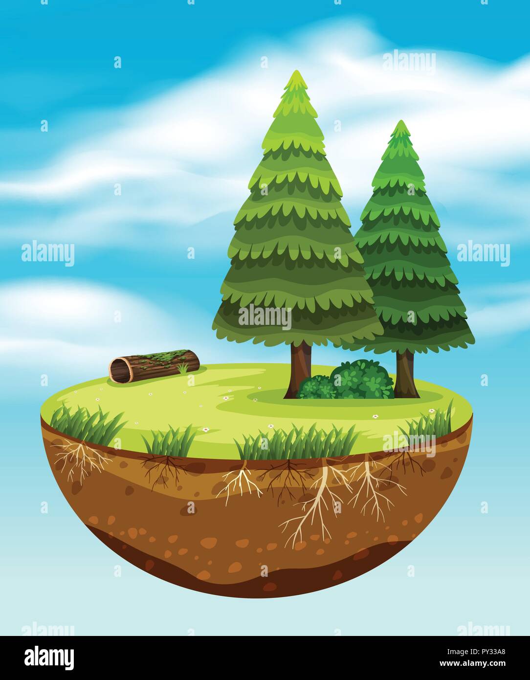 A Green Forest Circle Landscape illustration Stock Vector Image & Art ...