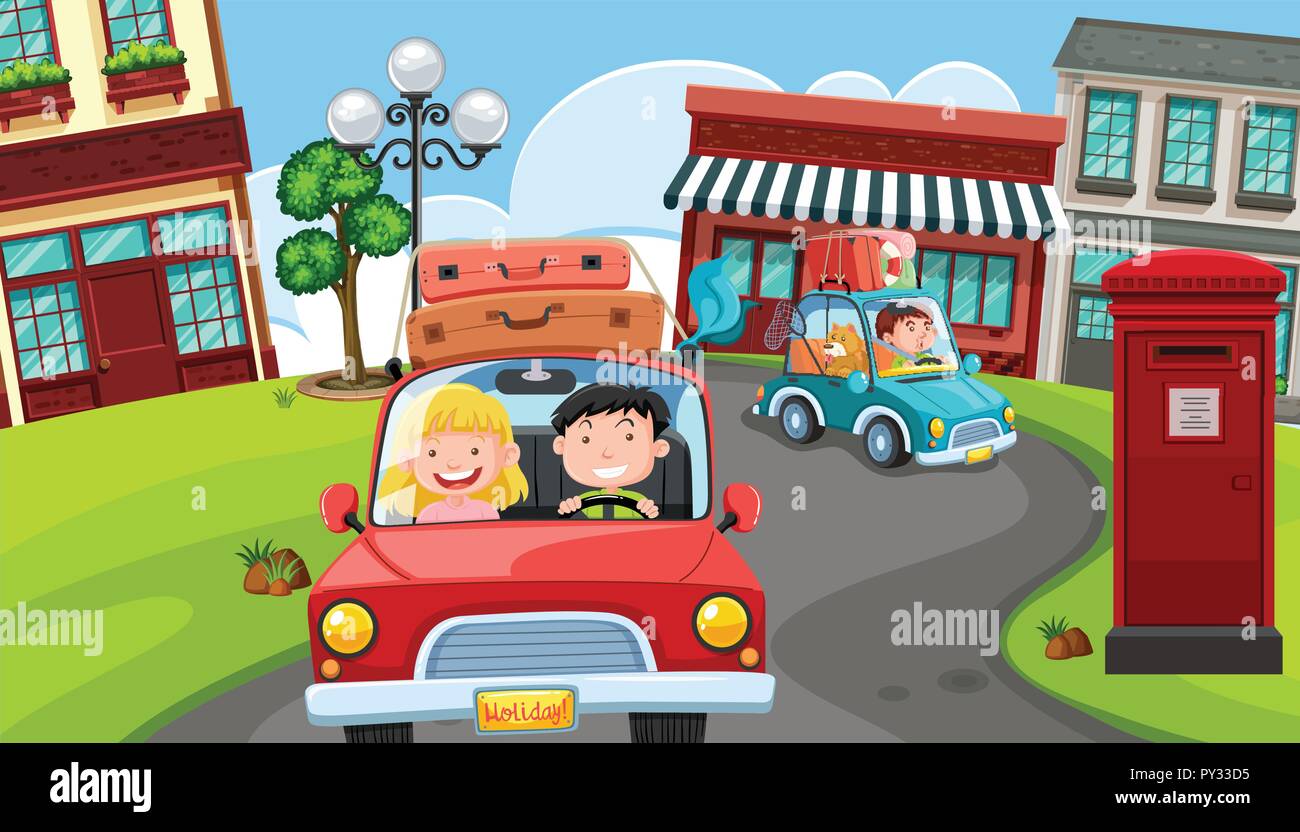 Tourist Drive Around the Town illustration Stock Vector Image & Art - Alamy