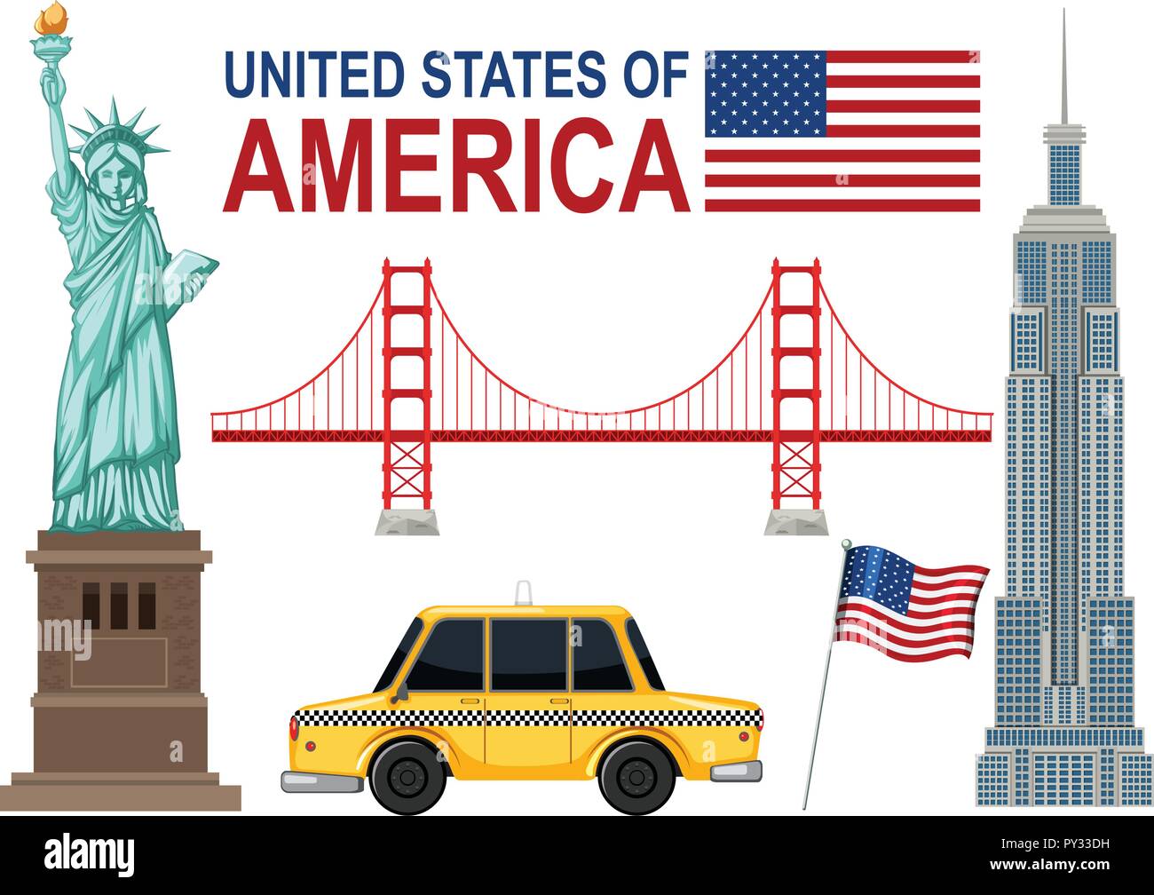 A Set of America Symbol illustration Stock Vector Image & Art - Alamy