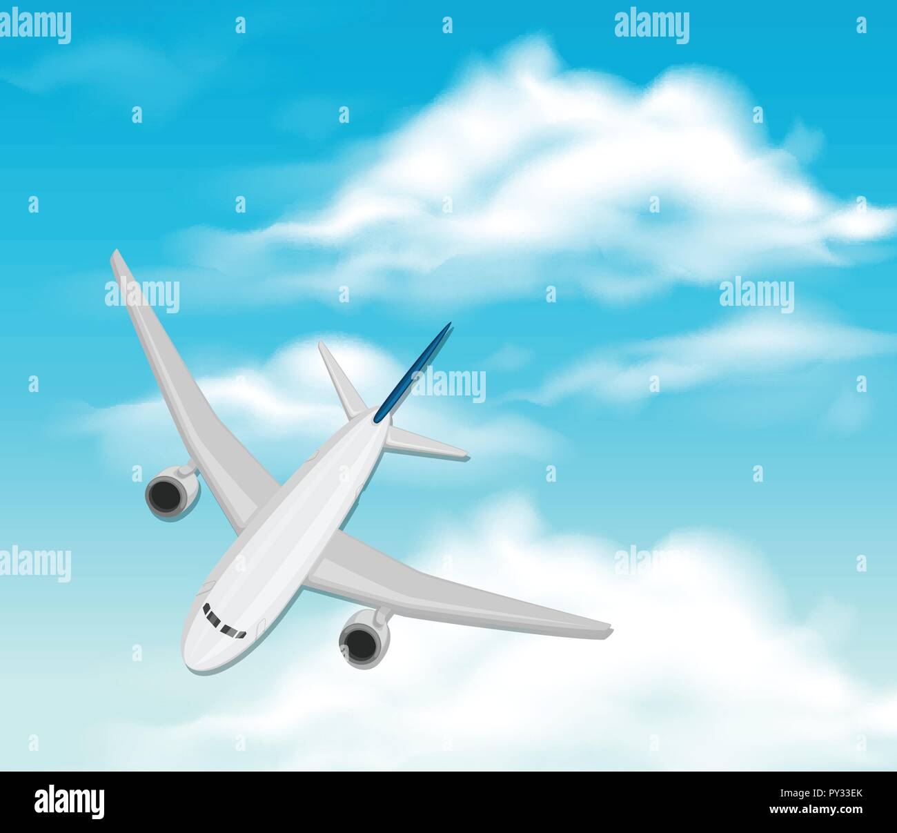 Airplane flying through the sky illustration Stock Vector Image & Art ...