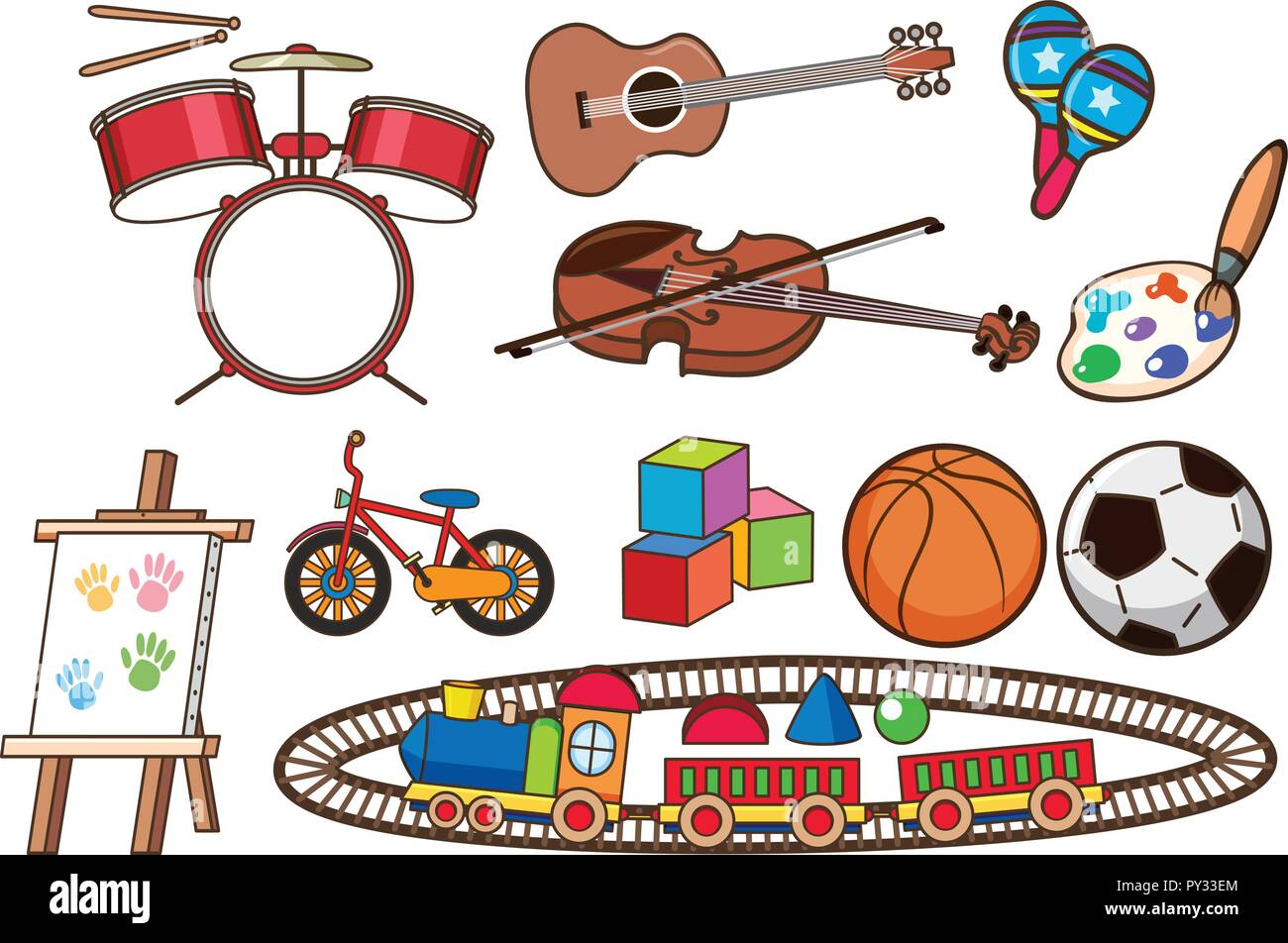 Set of different toys illustration Stock Vector Image & Art - Alamy
