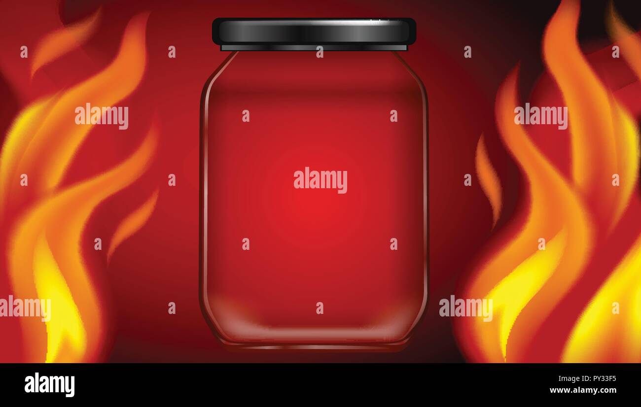 Hot Fire Jar on Red Background illustration Stock Vector Image & Art ...