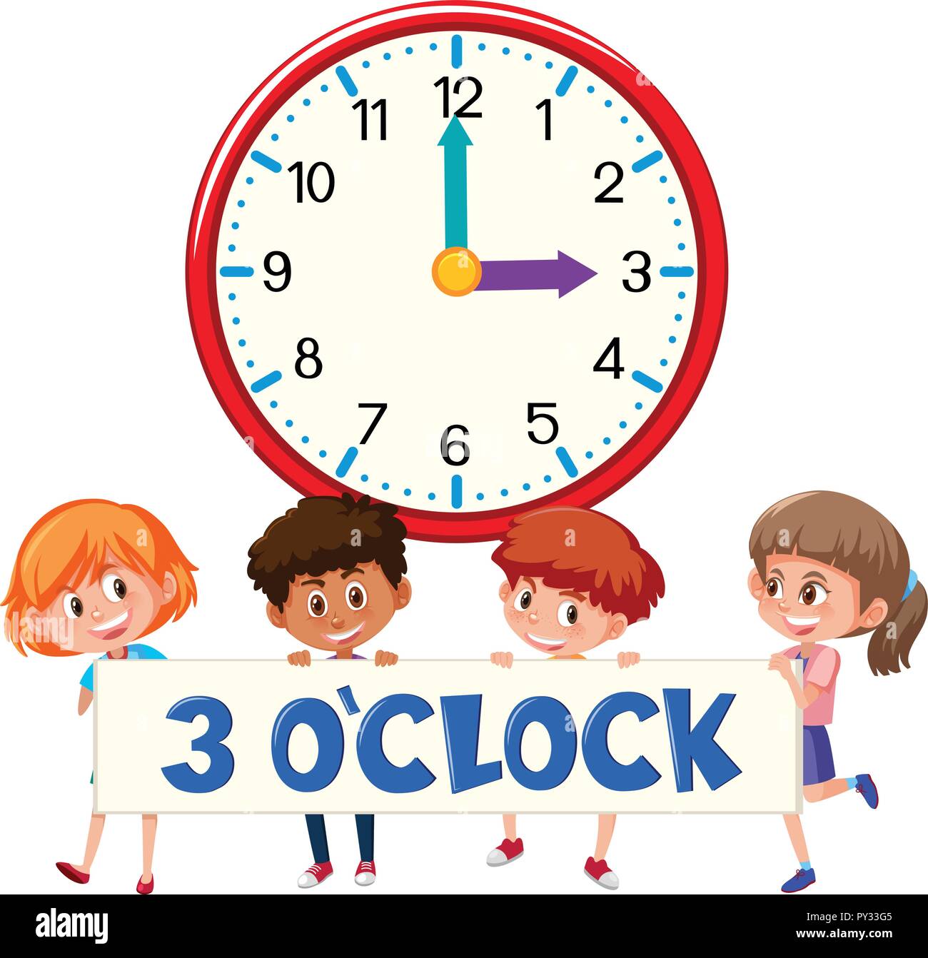 Clock 3 o'clock hi-res stock photography and images - Alamy