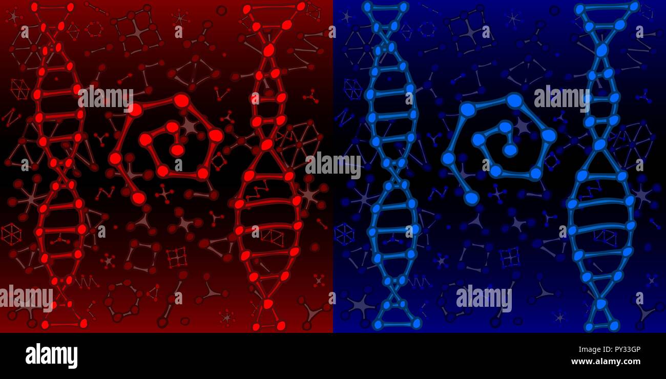 Chemistry or biology DNA genetic background red and blue Stock Vector ...