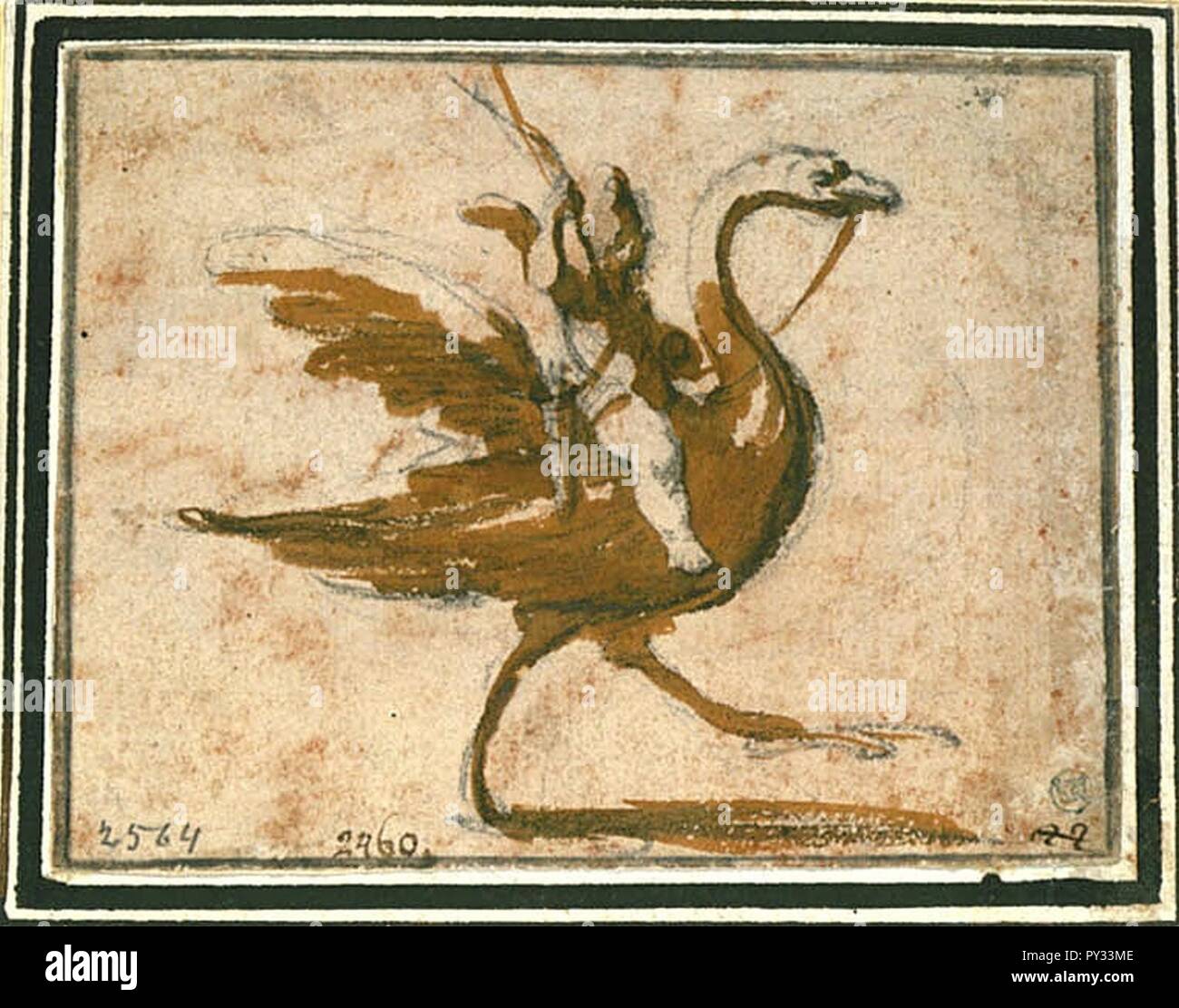 CALLOT Cupid riding a swan Stock Photo - Alamy