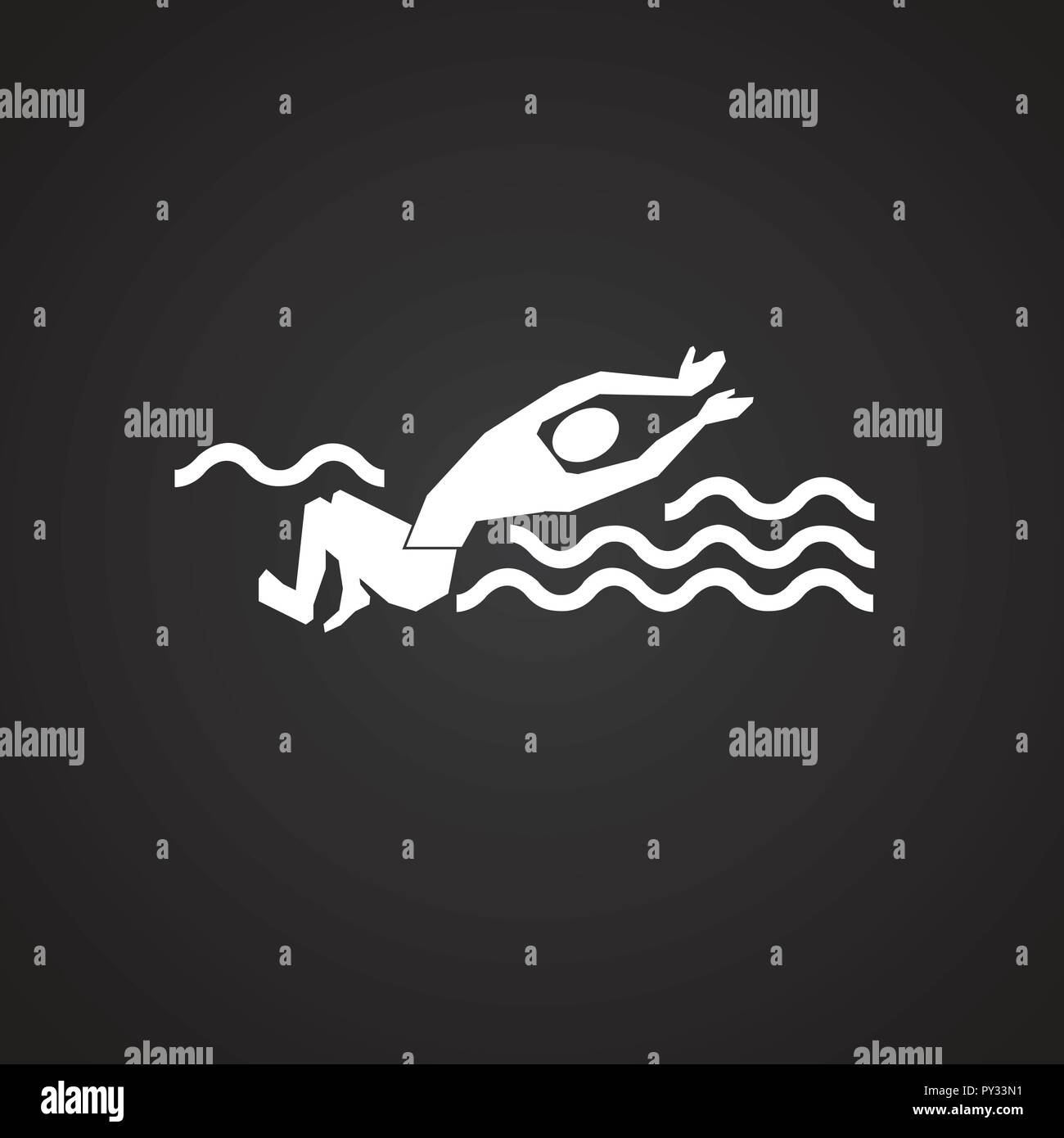Swimming on black background Stock Vector Image & Art - Alamy