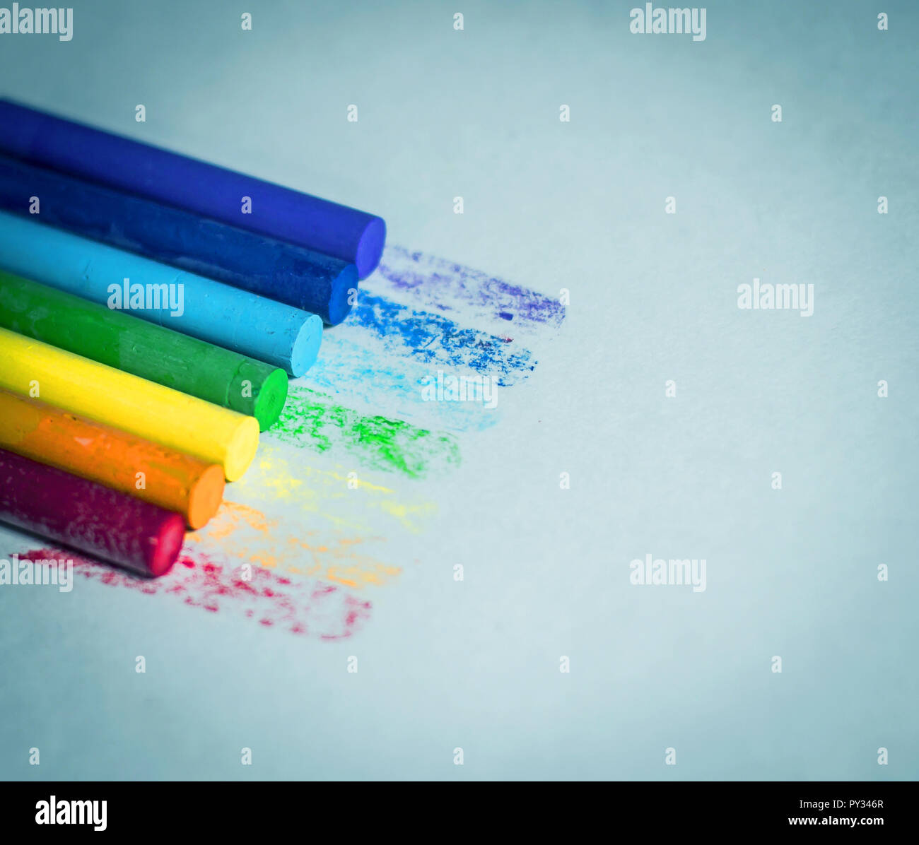 set of crayons. isolated on a light background Stock Photo - Alamy