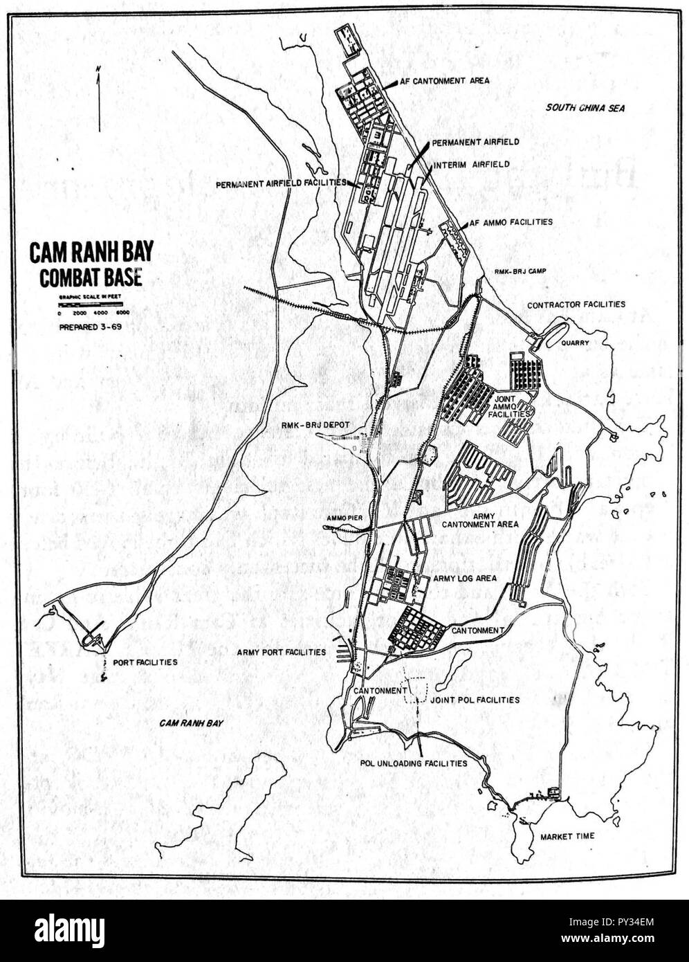 Cam Ranh Bay Map 1969 Stock Photo - Alamy