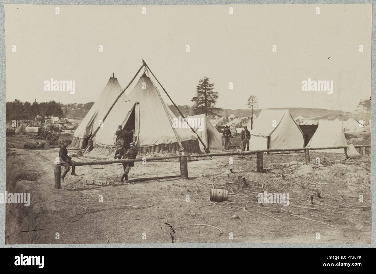 Camp at Stoneman (i.e. Stoneman's) Station, Acquia (i.e. Aquia) Creek ...