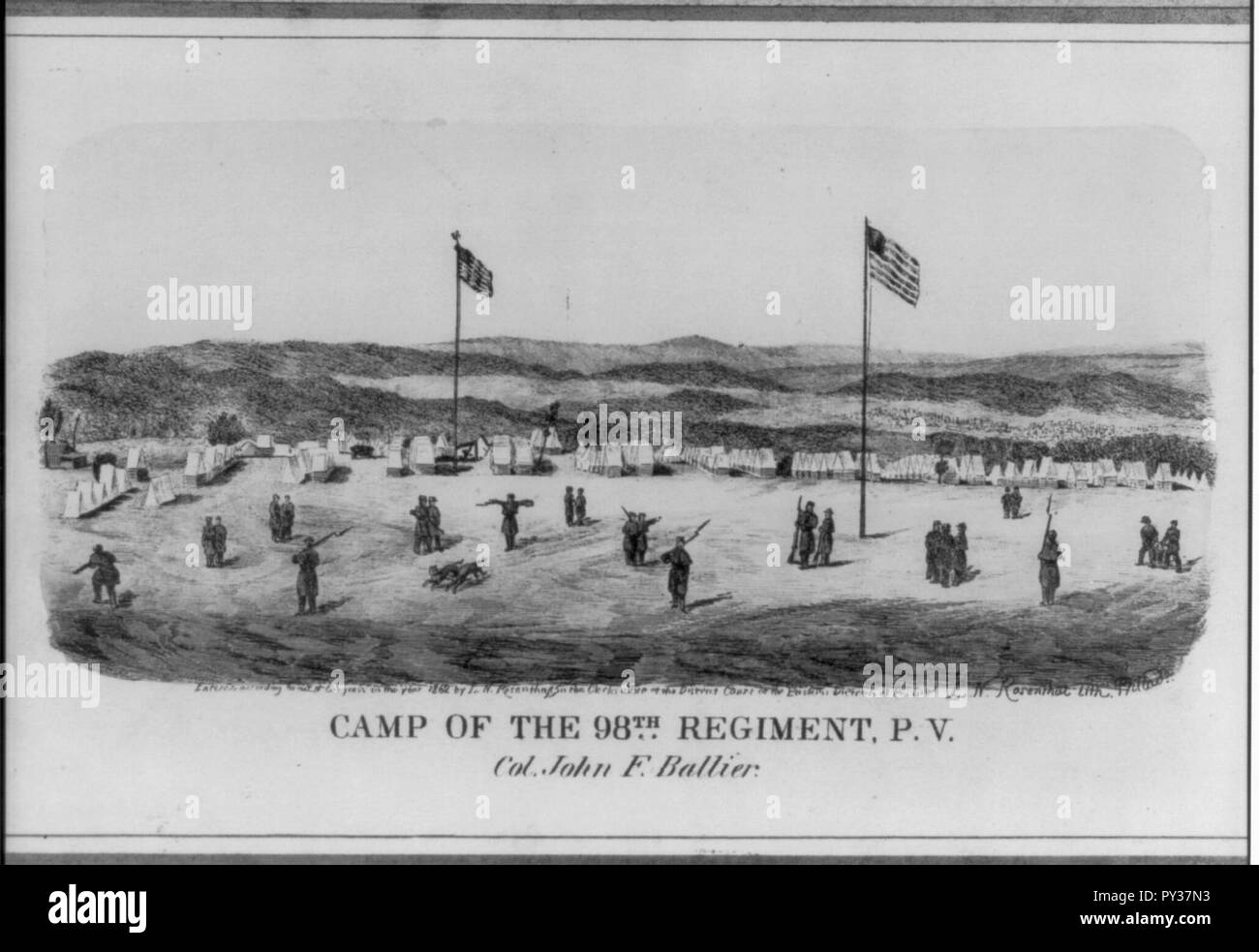 Camp of the 98th Regiment, P(ennsylvania) V(olunteers Stock Photo - Alamy