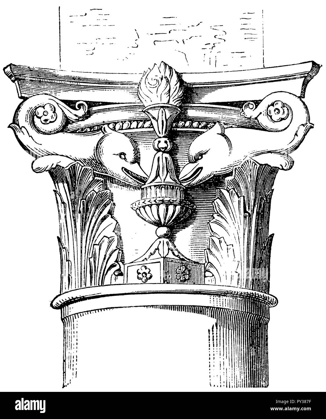 Florentine column capitell, 1870 Stock Photo - Alamy