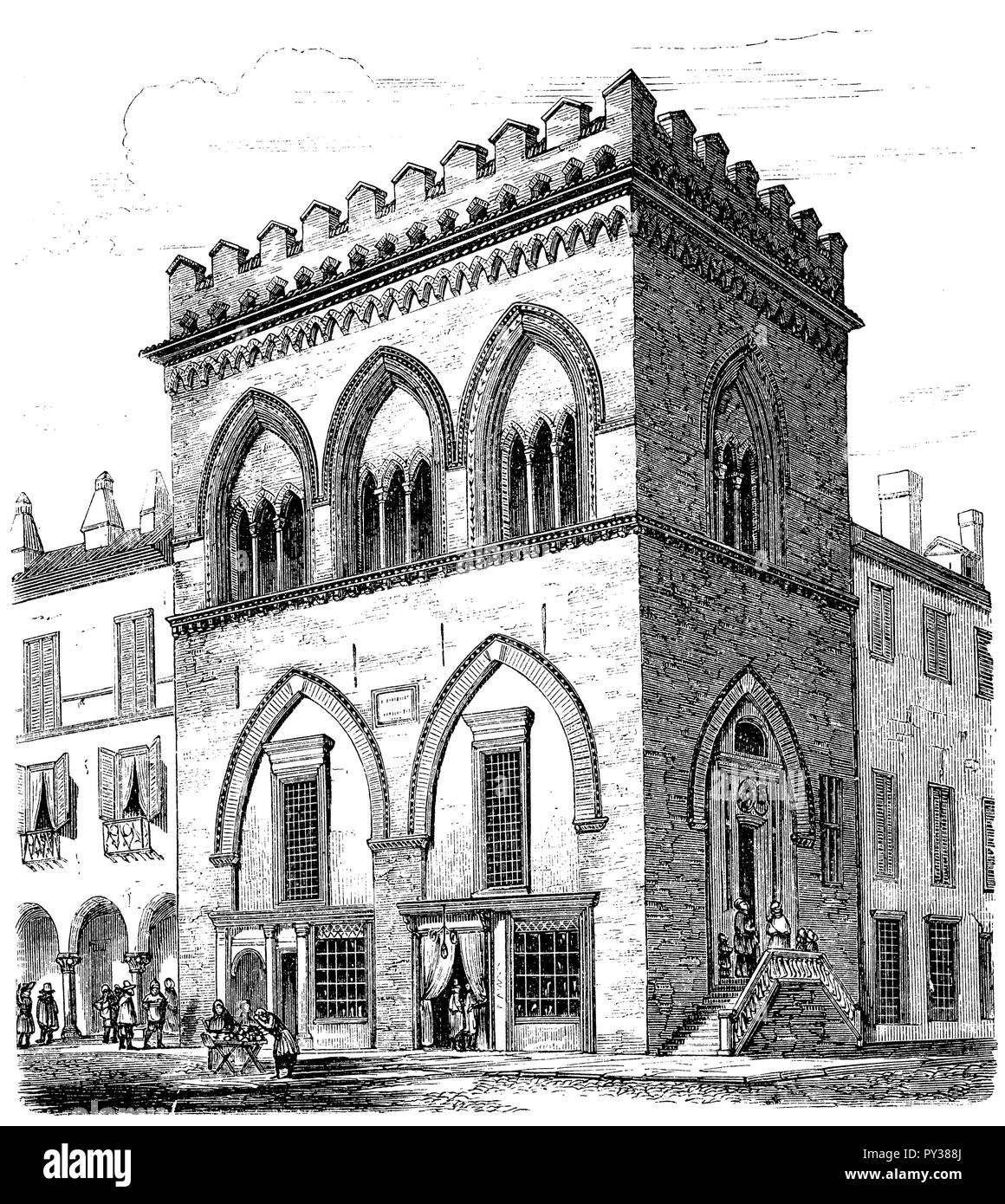 Hall in Cremona, 1870 Stock Photo - Alamy