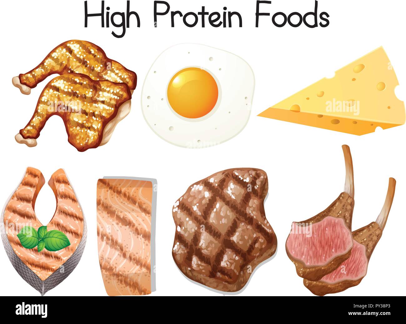 High protein dinner Stock Vector Images - Alamy