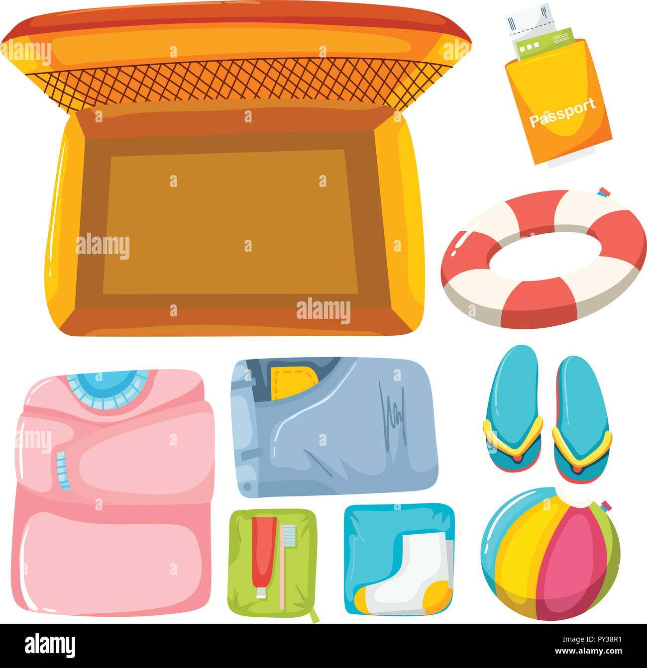 A Travelling Packing Set Luggage illustration Stock Vector Image & Art ...
