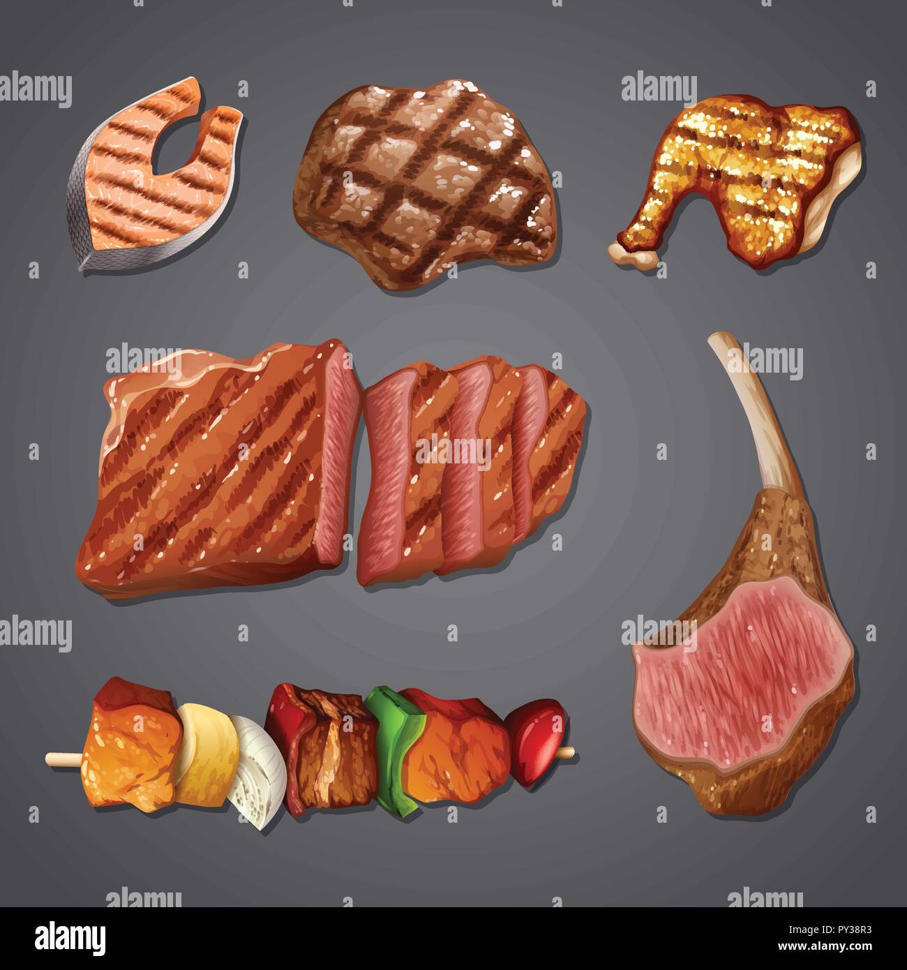 A Set of High Protein Food illustration Stock Vector Image & Art - Alamy