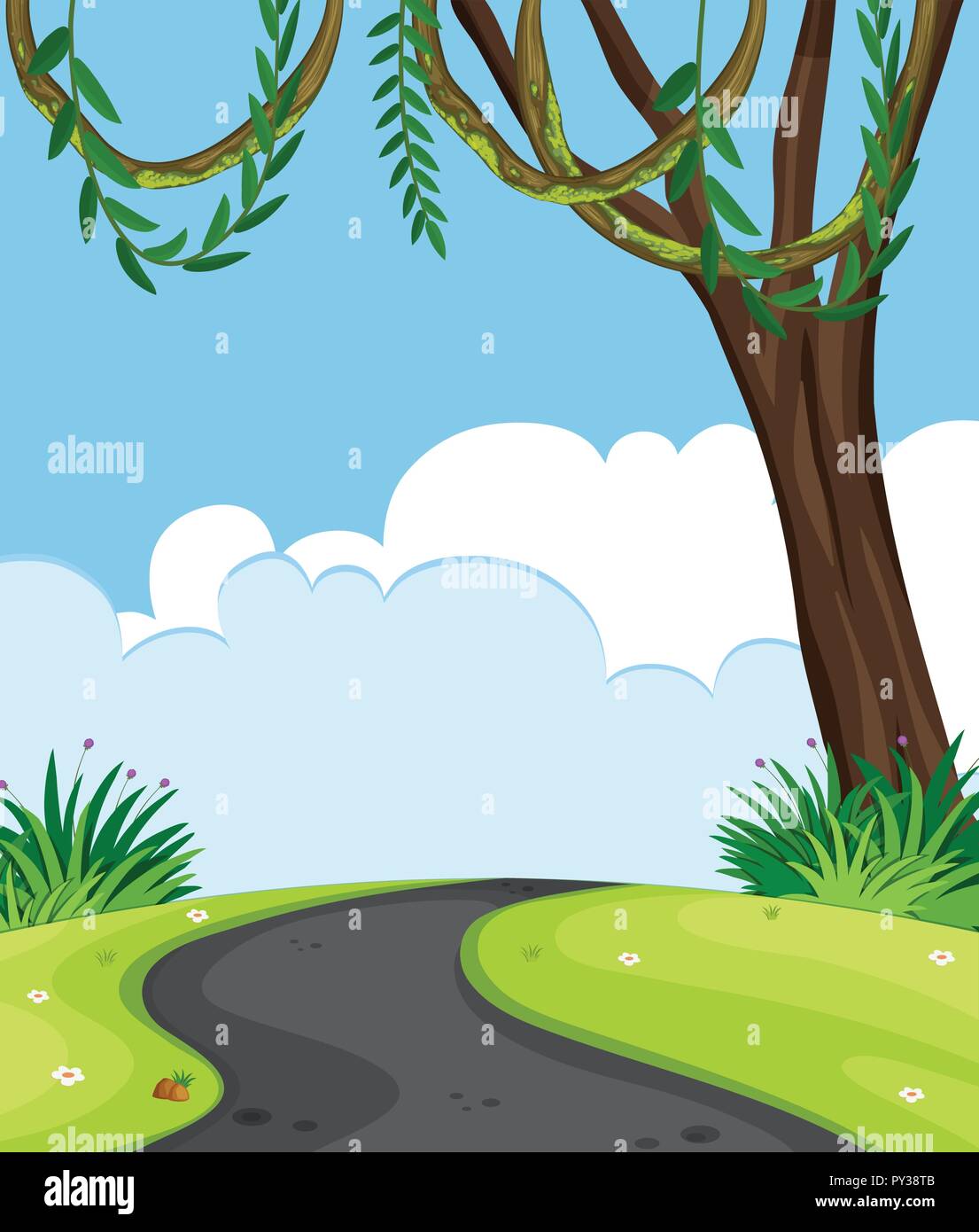 A beautiful nature road illustration Stock Vector Image & Art - Alamy