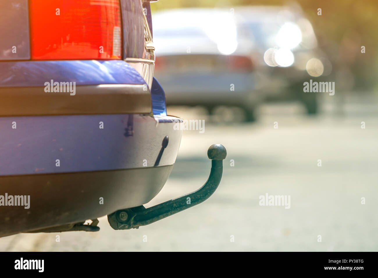 Back view of white passenger medium size commercial luxury minibus van ...