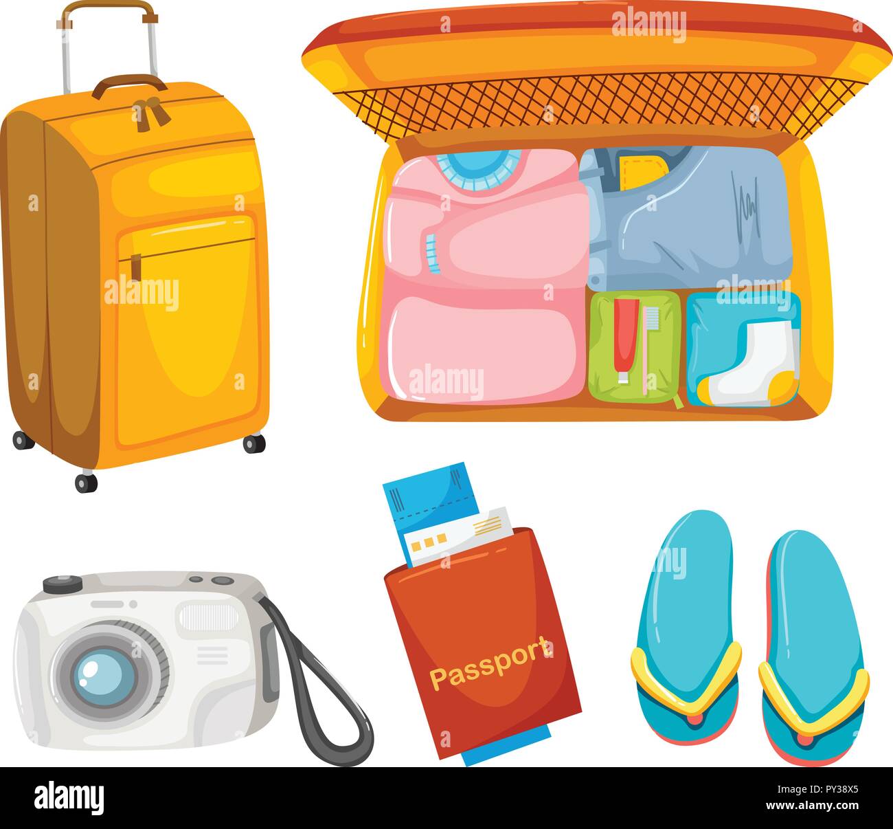 Travel luggage digital art Stock Vector Images - Alamy