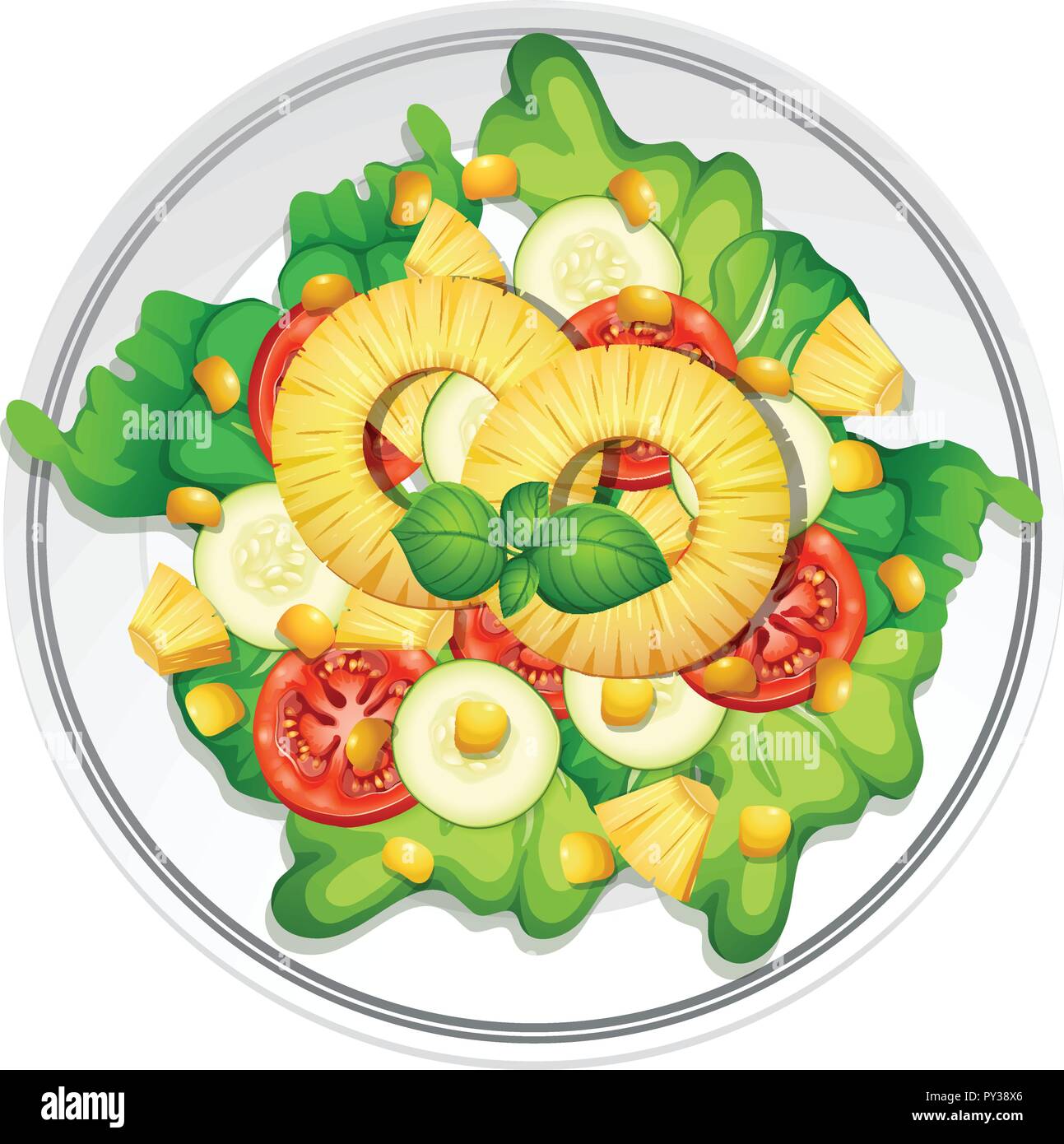 Top view tasty salad Stock Vector Images - Alamy