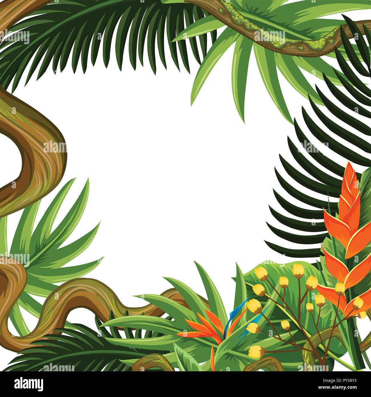 Beautiful flower and plant border illustration Stock Vector Image & Art ...
