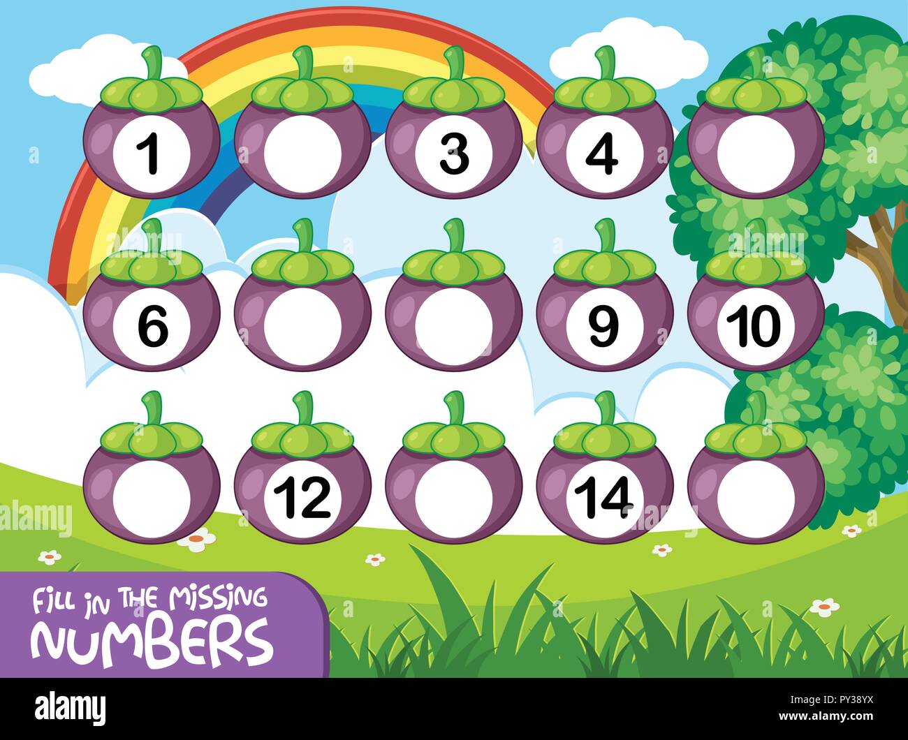 Math couting number game illustration Stock Vector Image & Art - Alamy