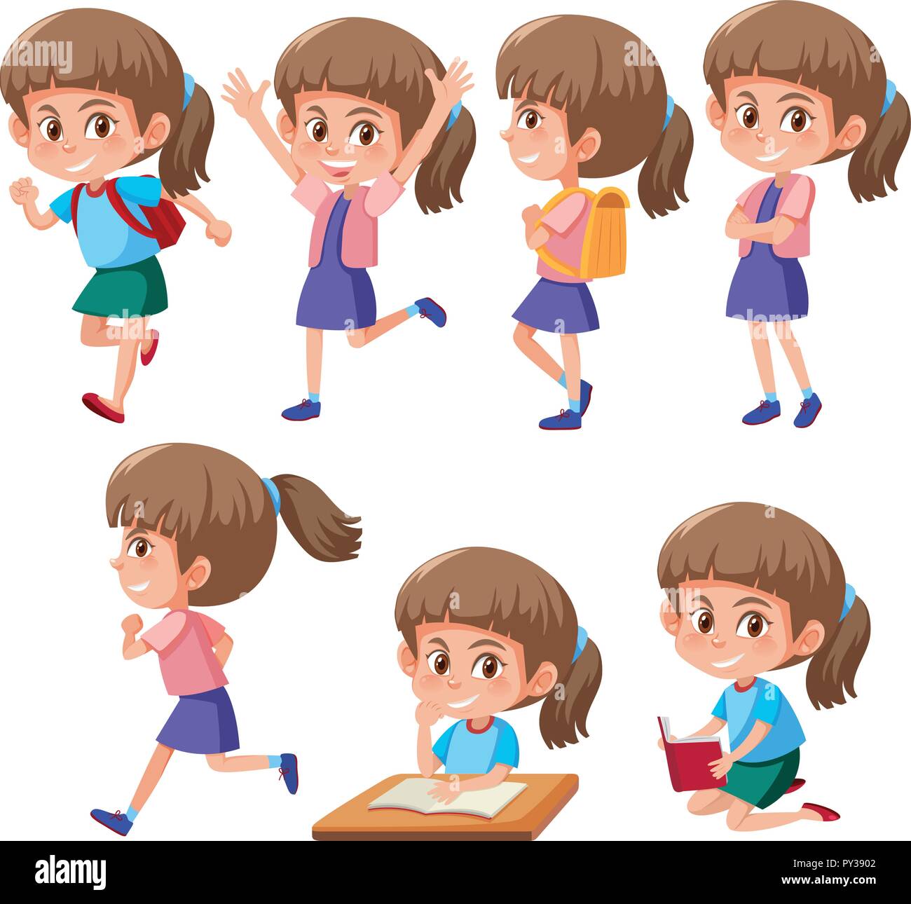 A set of girl character illustration Stock Vector Image & Art - Alamy