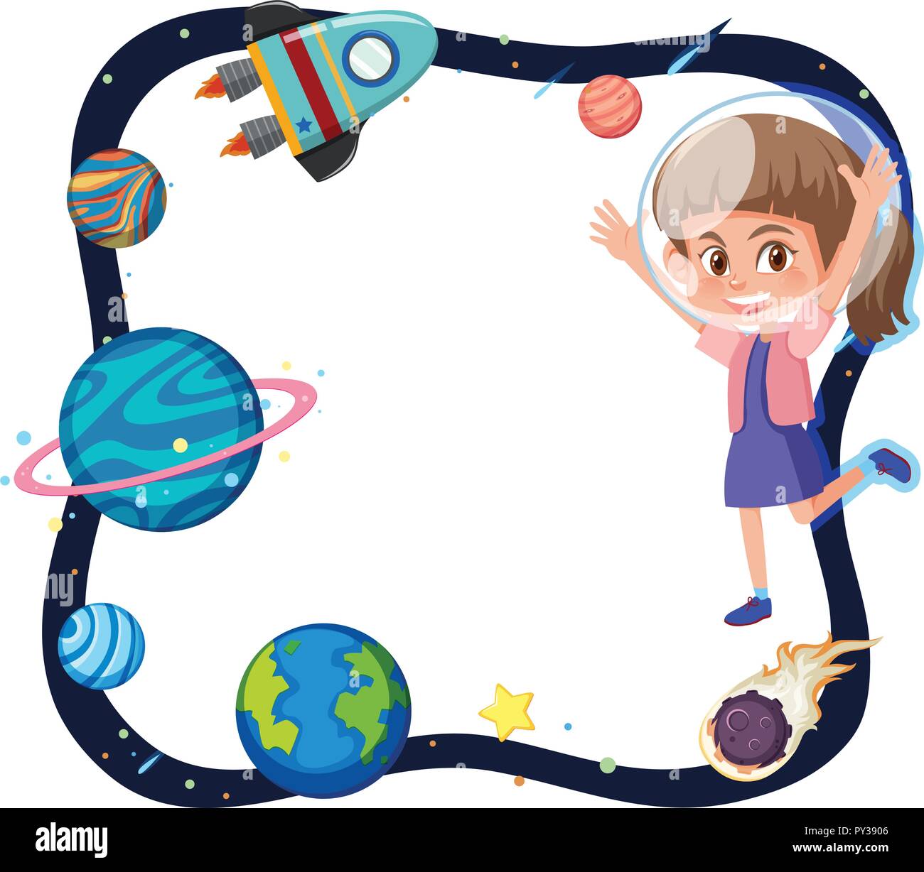 Space astronaut border Stock Vector Images - Alamy