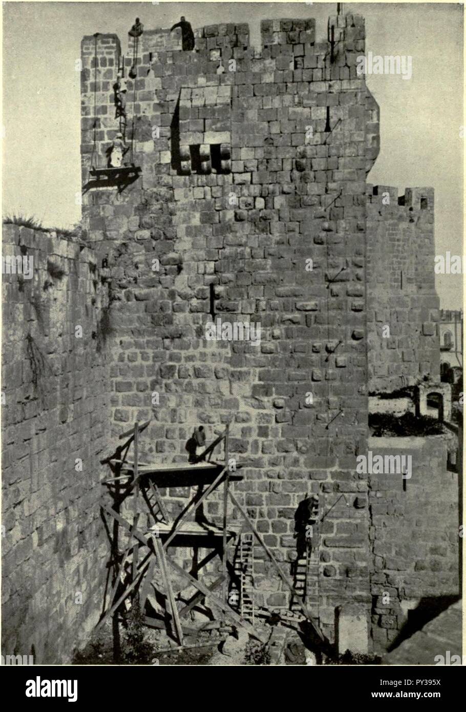 C.R. Ashbee, Jerusalem 1920-1922. Masons at Work on the East Tower of ...