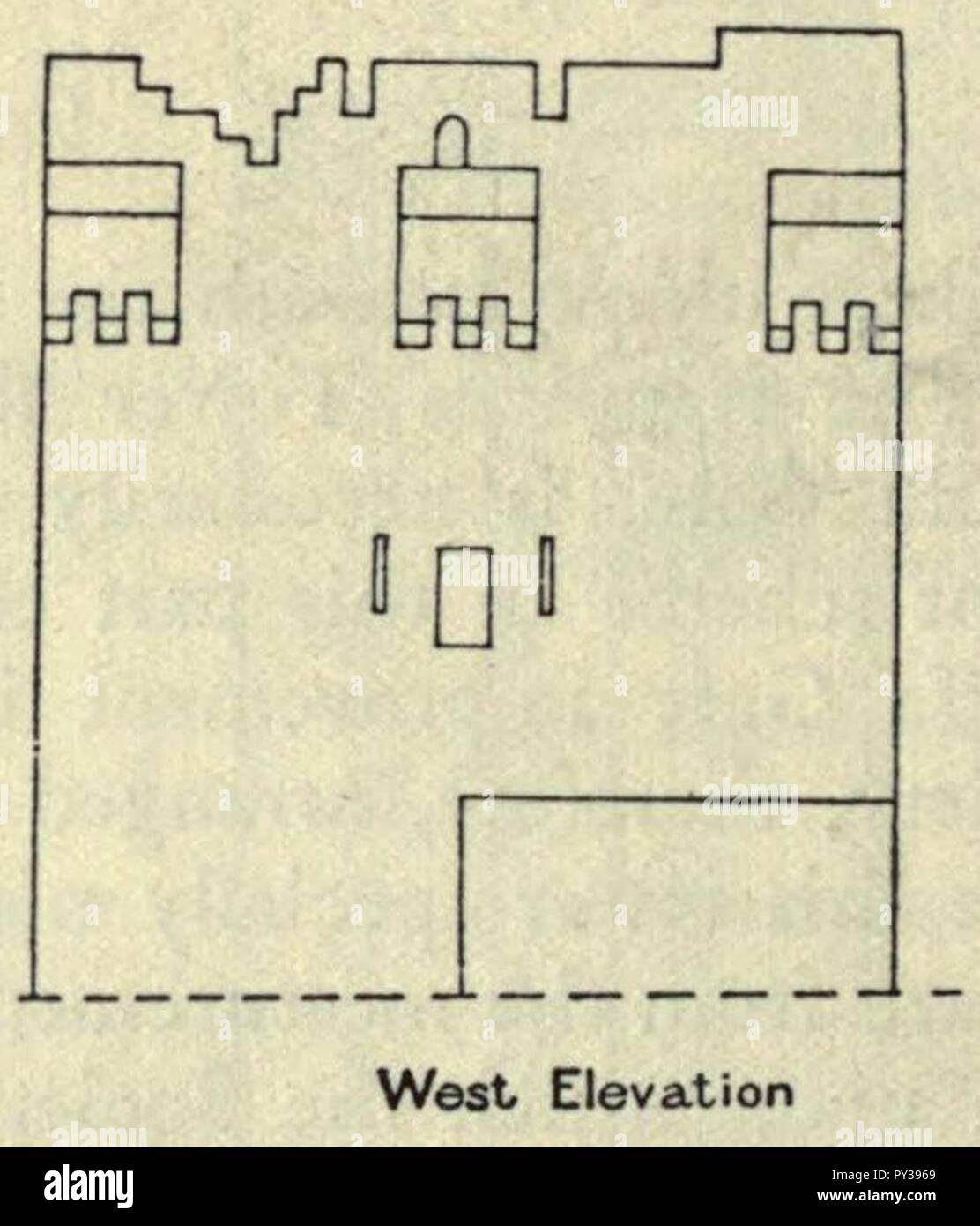 C.R. Ashbee, Jerusalem 1920-1922. The Hippicus Tower. West Elevation ...
