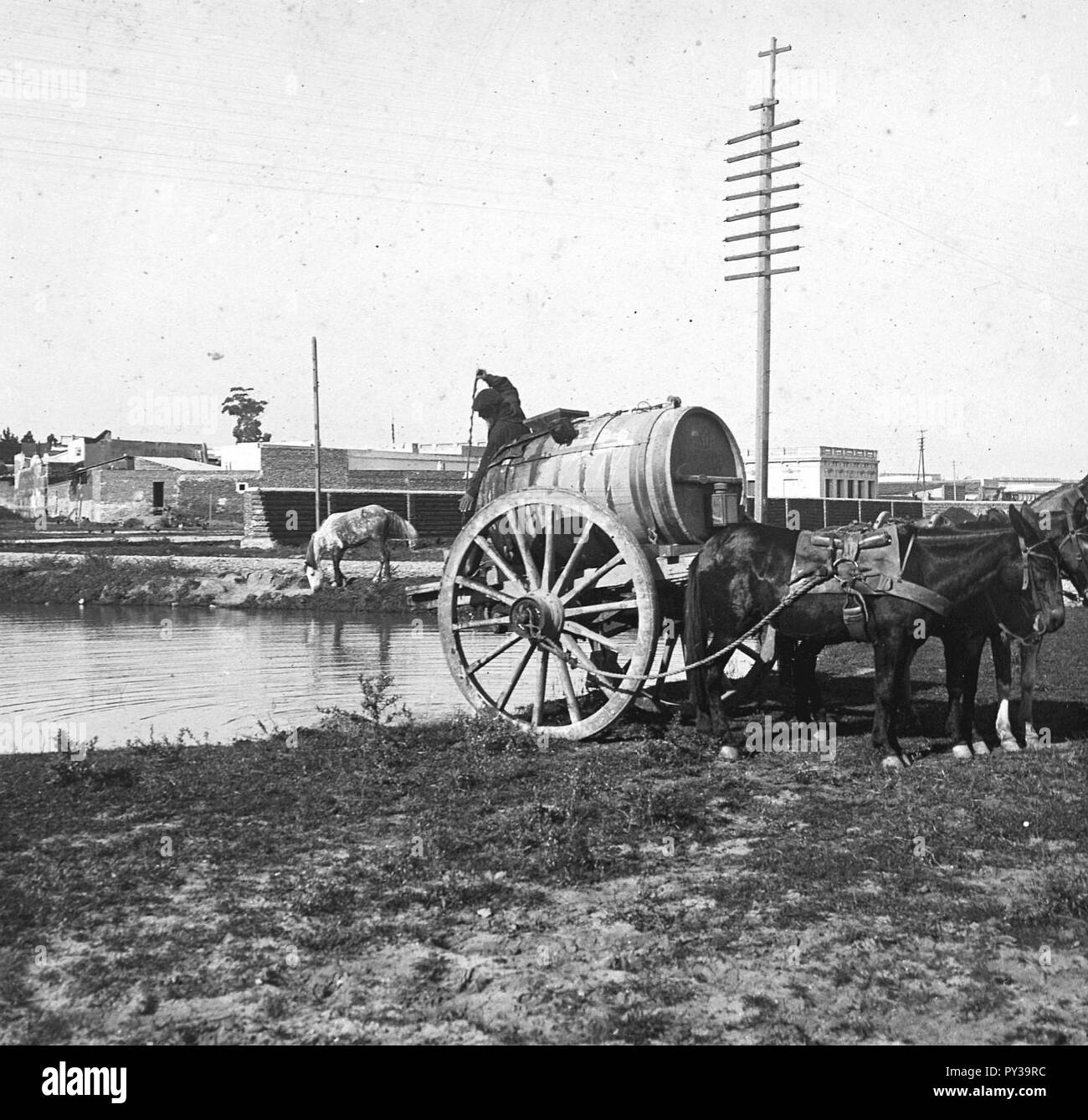 C37f366. Aguatero cargando agua Stock Photo - Alamy