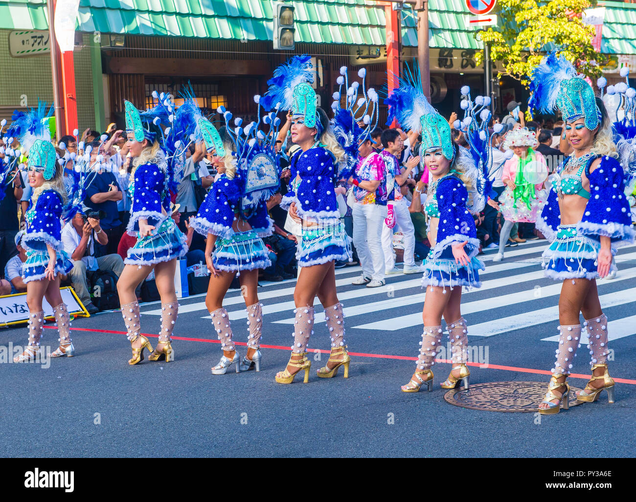 Participants in the Asakusa samba carnival in Tokyo Japan Stock Photo ...