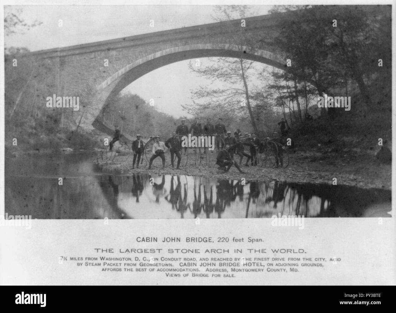Cabin John Bridge The largest stone arch in the world Stock Photo - Alamy