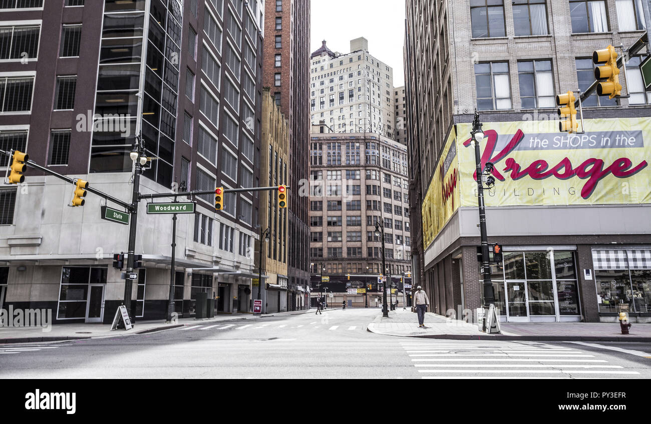 Strassenkreuzung in Detroit, USA Stock Photo - Alamy