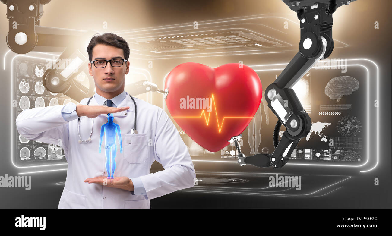 Telemedicine concept with remote monitoring of heart condition Stock ...