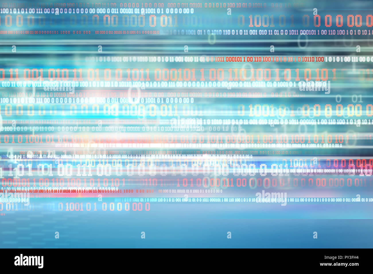 High speed digital screen with binary codes backdrop, futuristic ...