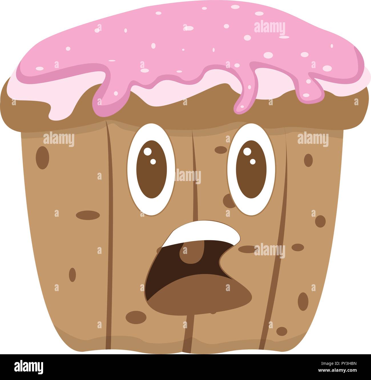 Isolated surprised cupcake cartoon character Stock Vector Image & Art ...