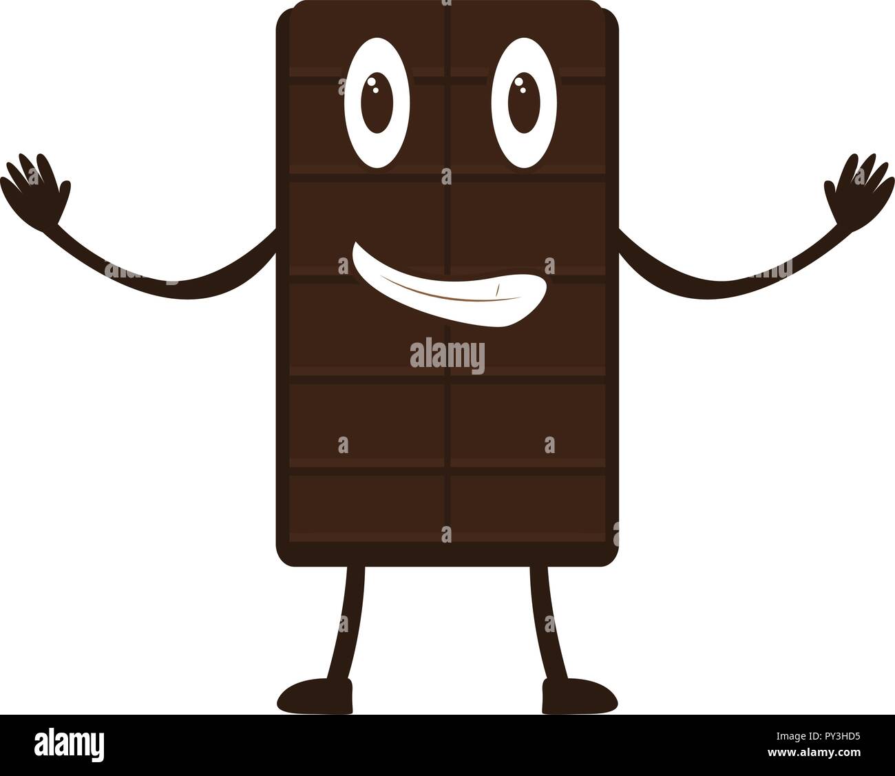 Happy chocolate bar cartoon character Stock Vector Image & Art - Alamy