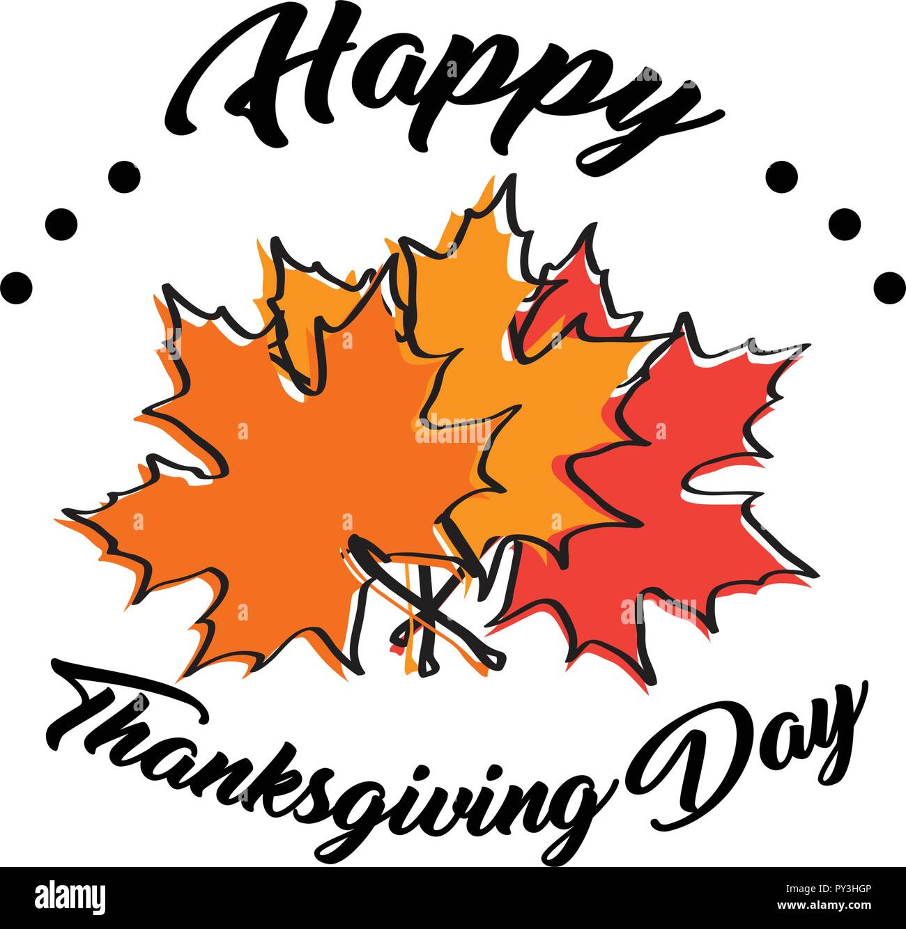 Sketch of autumn leaves. Happy thanksgiving day Stock Vector Image ...