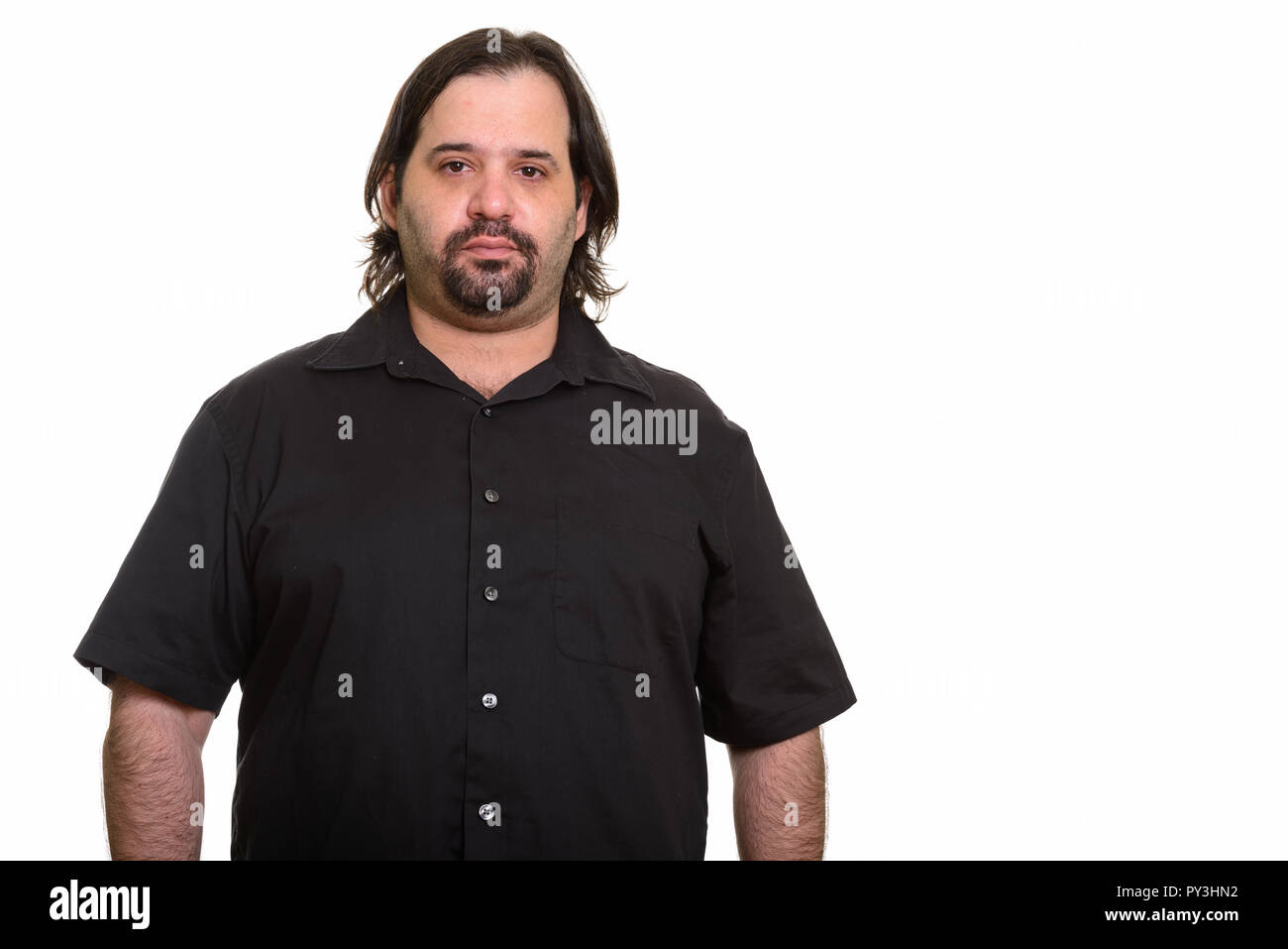 Fat bearded Caucasian man looking at camera Stock Photo - Alamy