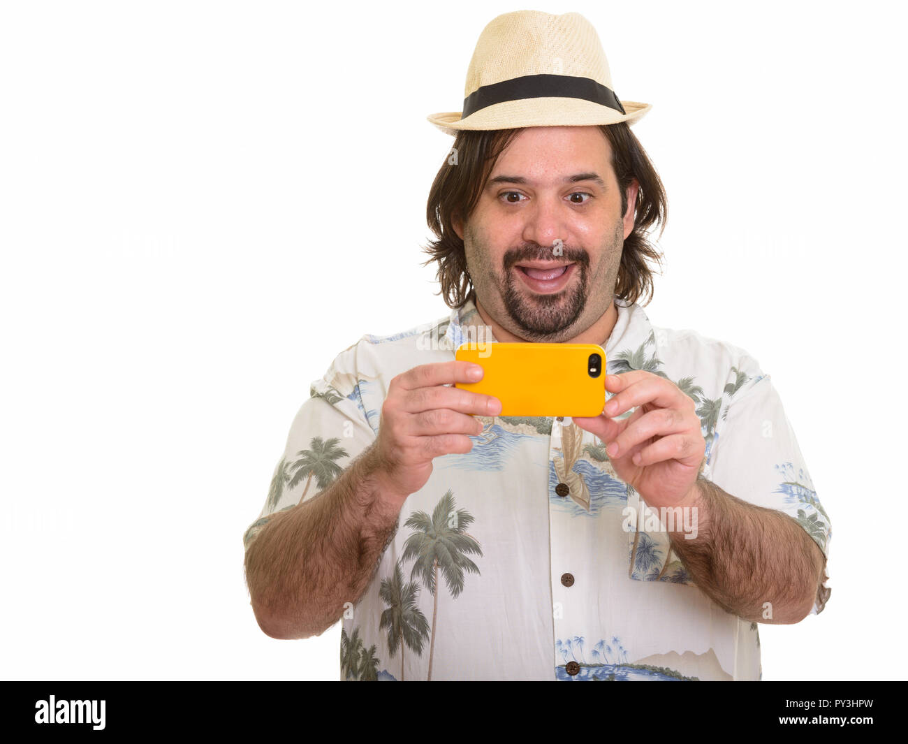 Fat man taking picture hi-res stock photography and images - Alamy
