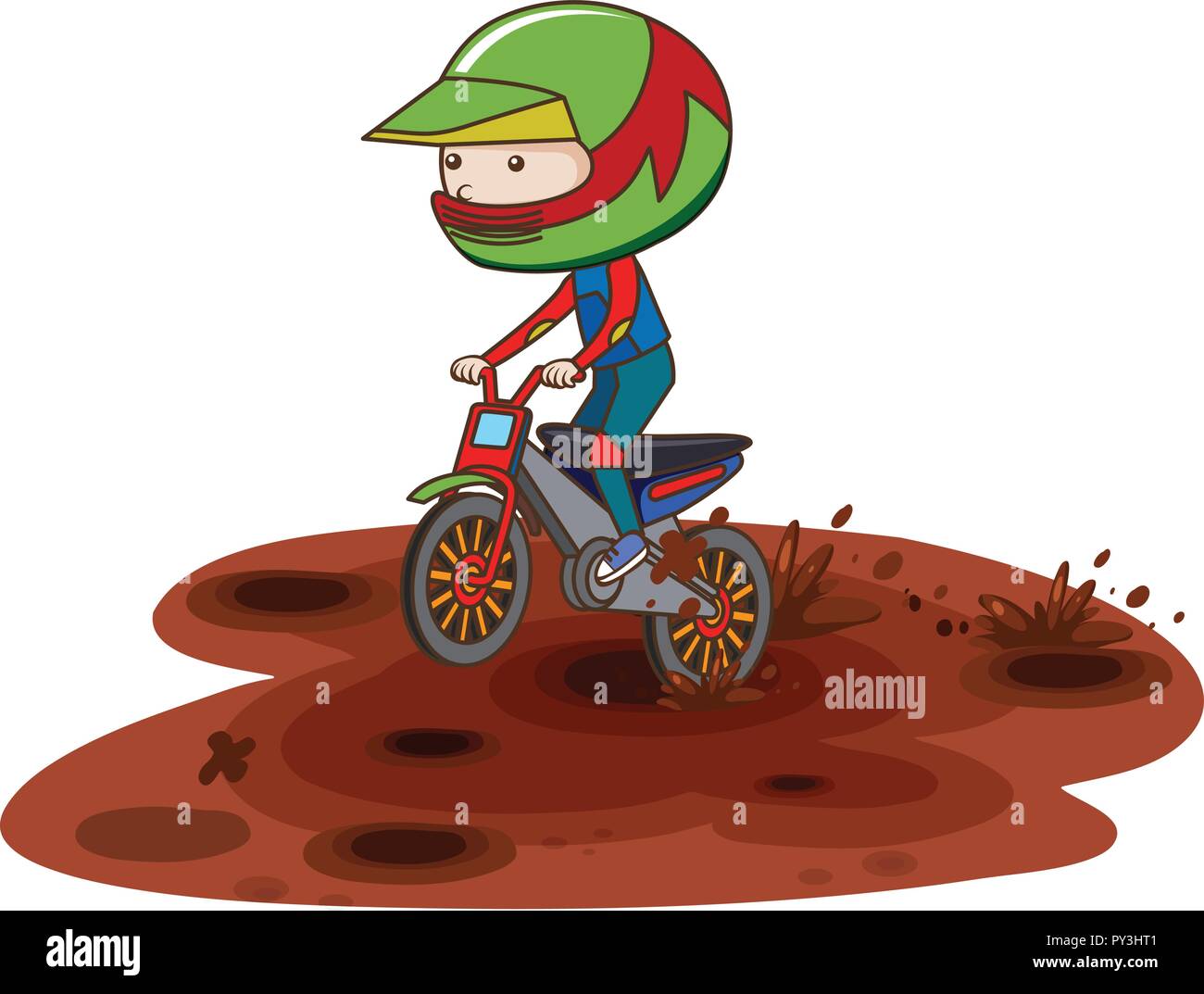 A Motocross Racing in Mud illustration Stock Vector Image & Art - Alamy